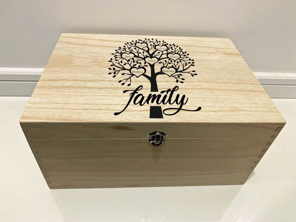 Personalised Family Keepsake Box - Family Tree